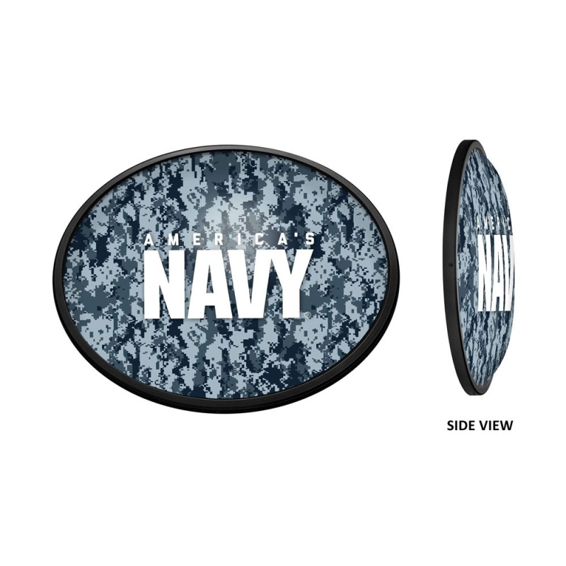 Us Navy: Original Oval Illuminated Rotating Wall Sign