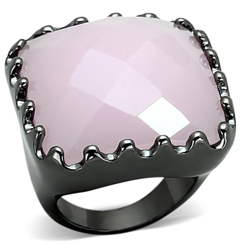 Buy Alamode Loa887 Ruthenium Brass Ring with Synthetic Glass in Light ...
