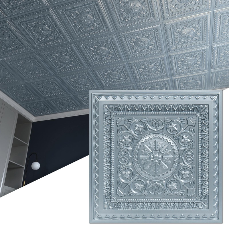 A10902gy48-Art3d Drop Ceiling Tiles 2X2, Glue-Up Ceiling Panel, Fancy ...