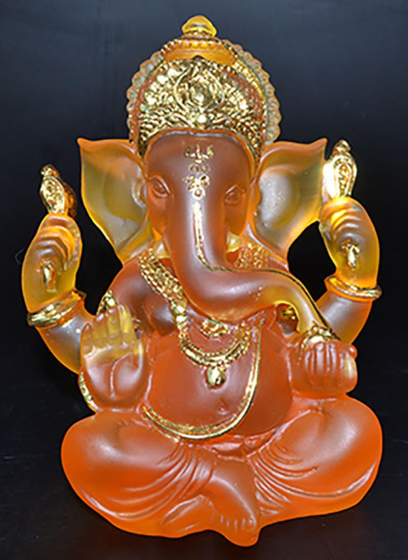 5" Ganesh Orange/ Gold