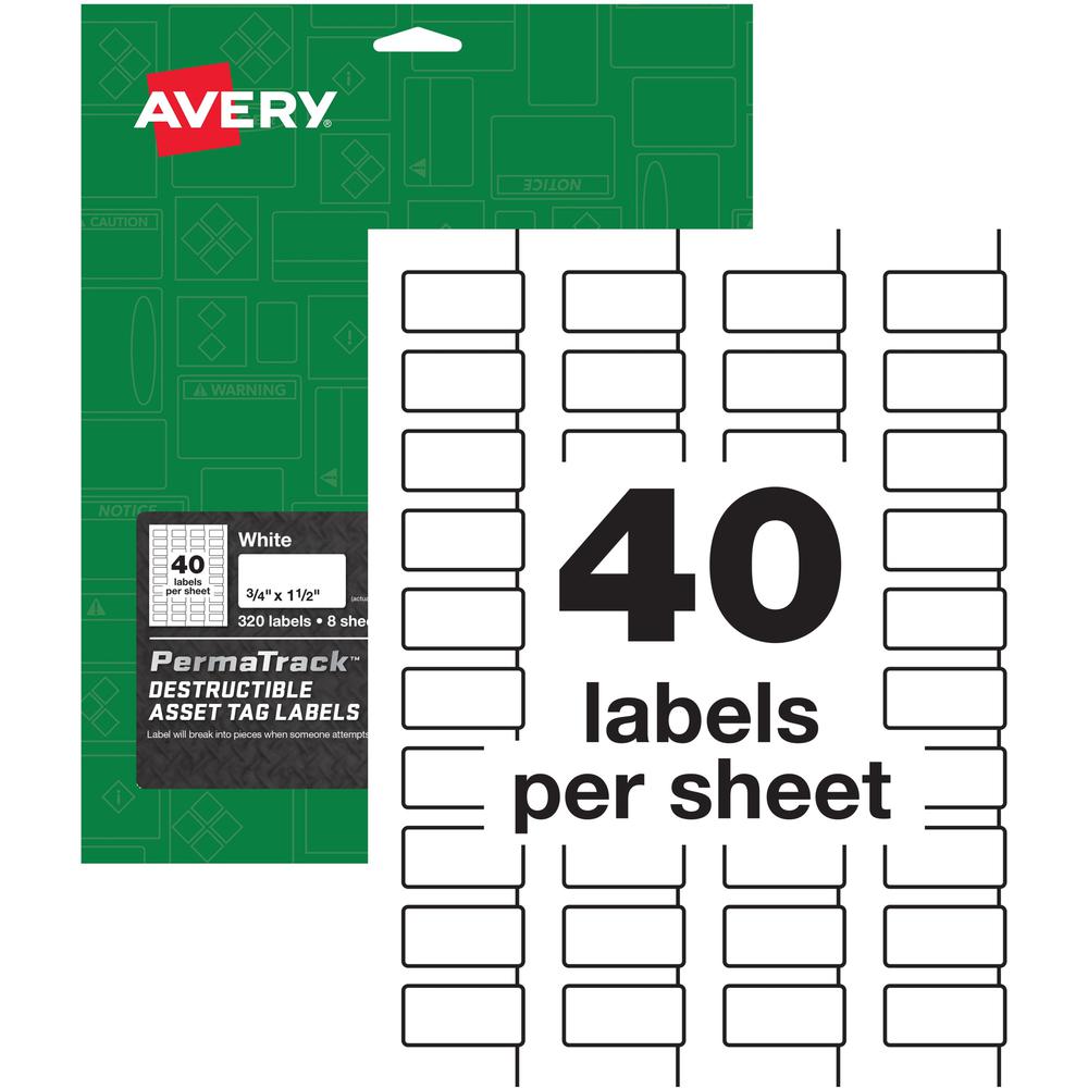 Avery Permatrack Destructible Asset Tag Labels 3 4 X 1 1 2 320 Avery Permatrack Destructible Asset Tag Labels 3 4 X 1 1 2 320