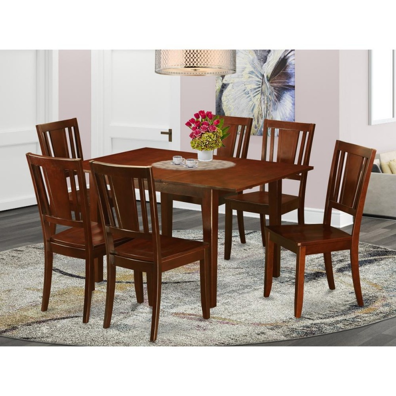 7 Pc Kitchen Dinette Set - Table With 6 Dining Table Chairs by East ...