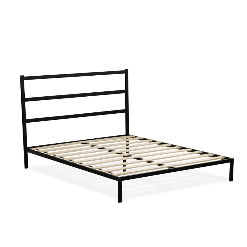 Buy Fulton Queen Platform Bed with 5 Metal Legs Online - Black