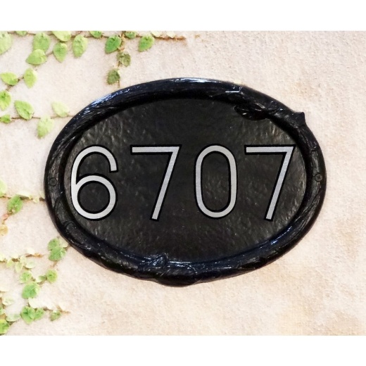 Floral Cast Aluminum Address Plaque with Brushed Aluminum Numbers in ...