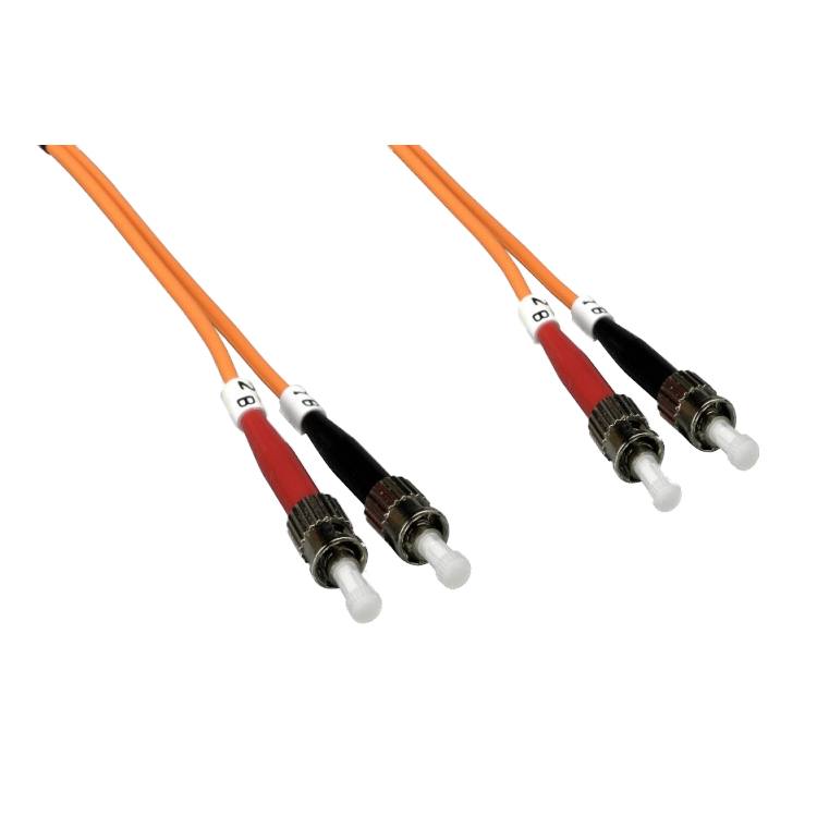 1 Meter St/St Om2 Duplex Fiber Optic Cable, 50/125