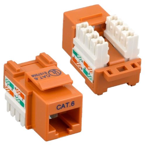 Orange Cat6 Keystone, 110 Punch Down