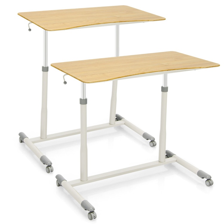 Height Adjustable Computer Desk Sit To Stand Rolling Notebook Table ...