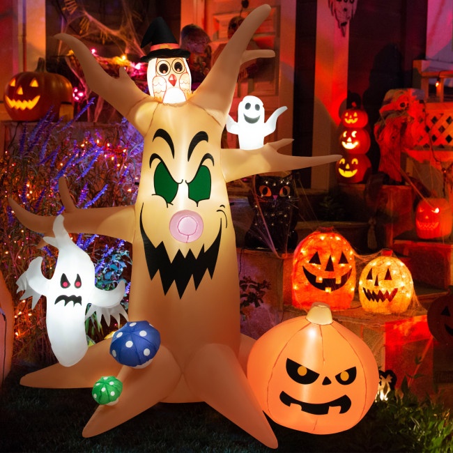 Buy 8 Feet Halloween Outdoor Dead Tree With Built-In Led Lights Online