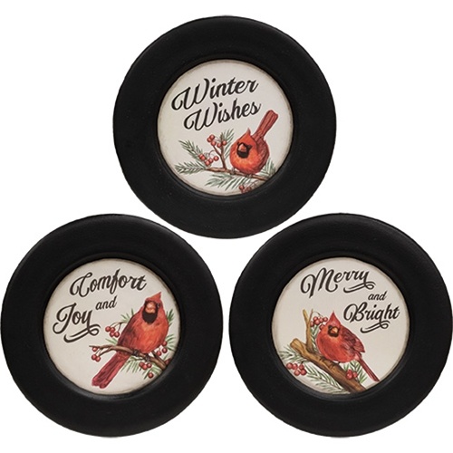 Winter Wishes Cardinal Plate - Assorted Designs