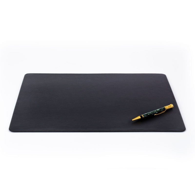 Black Leatherette 17" X 14" Conference Table Pad With Thin Metal Core
