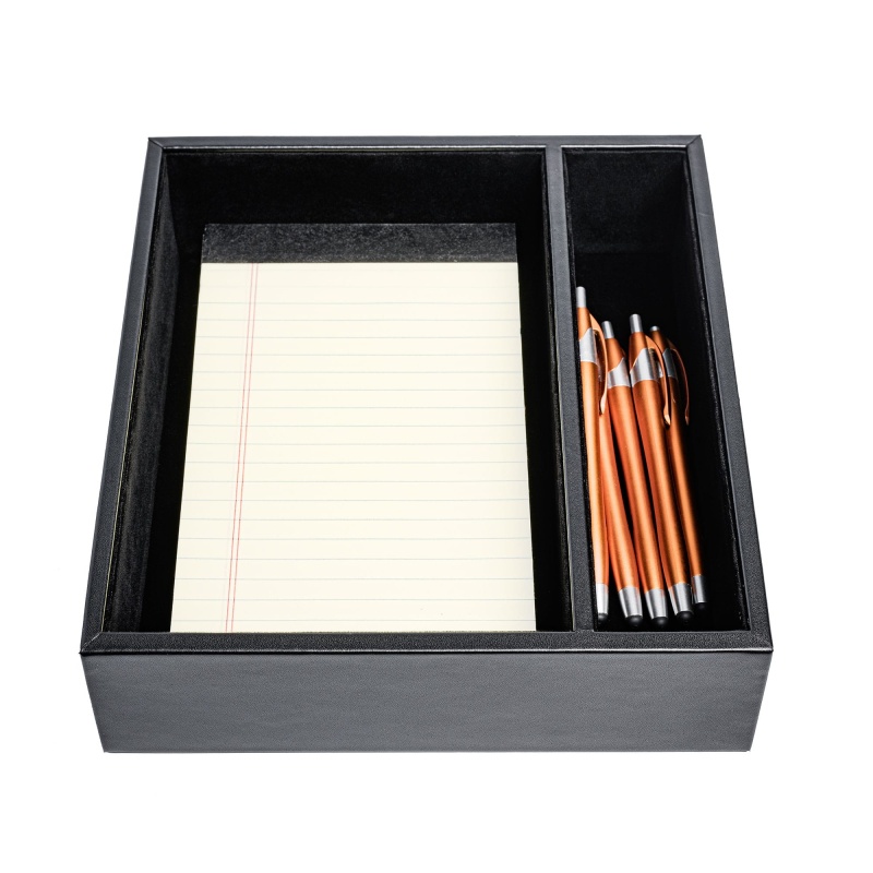 Classic Black Leather Junior Pad Organizer