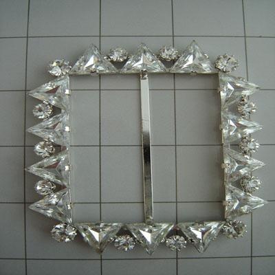 Buy Rhinestone Belt Buckle Online - Crystal/Silver Rectangle Buckle