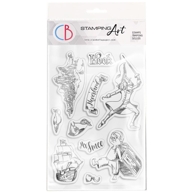 Ciao Bella Clear Stamp Set 4"X6" Hook & Mr Smee