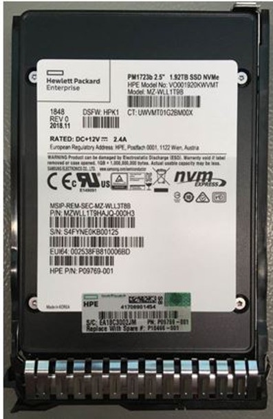 Hpe 1.92Tb 2.5In Nvme Pcie Read Intensive G9 G10 Ssd