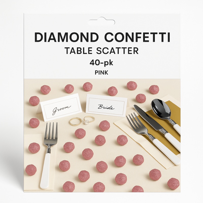 Blush Pink Diamond Table Scatter Confetti, 40-Pack