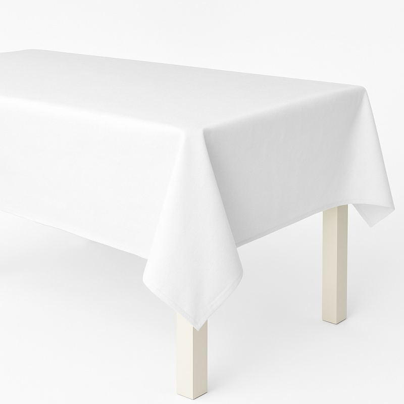Elegant White Flannel Back Table Cover
