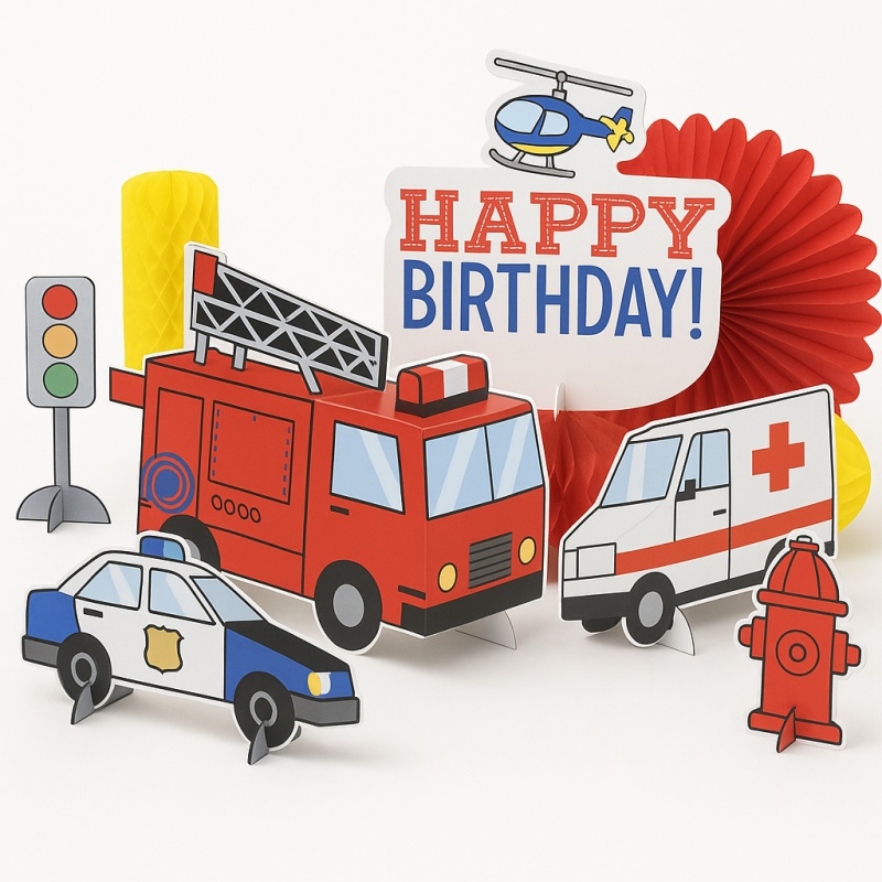 First Responders Table Centerpiece Decorating Kit For Kids' Birthday Party