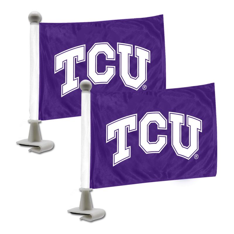 TCU Horned Frogs Ambassador Car Flags - 4" x 6" Purple Pair