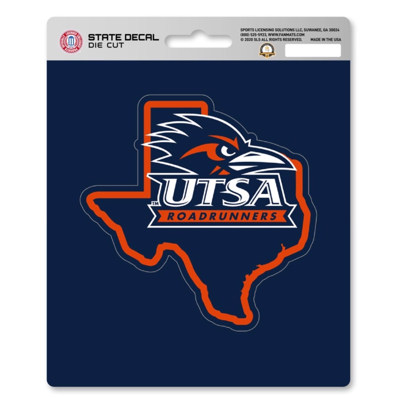 Utsa Roadrunners State Shape Decal for Car Windows and Laptops