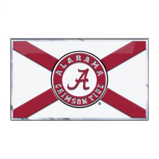 Alabama Crimson Tide Embossed State Flag Emblem - NCAA Car Accessories