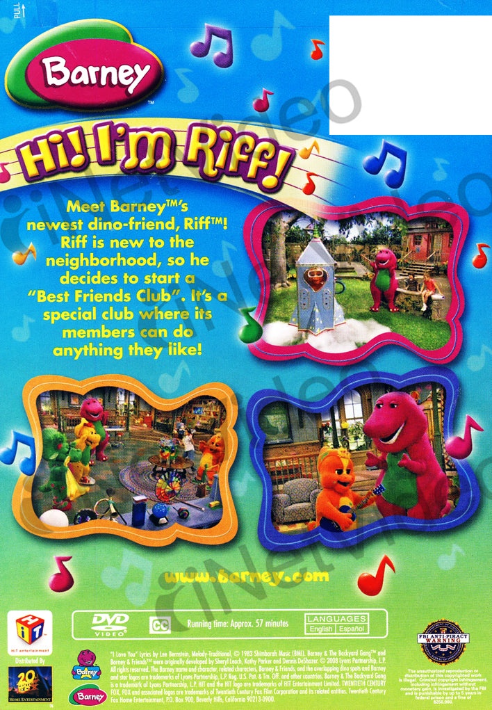 Barney - Hi! I'm Riff!