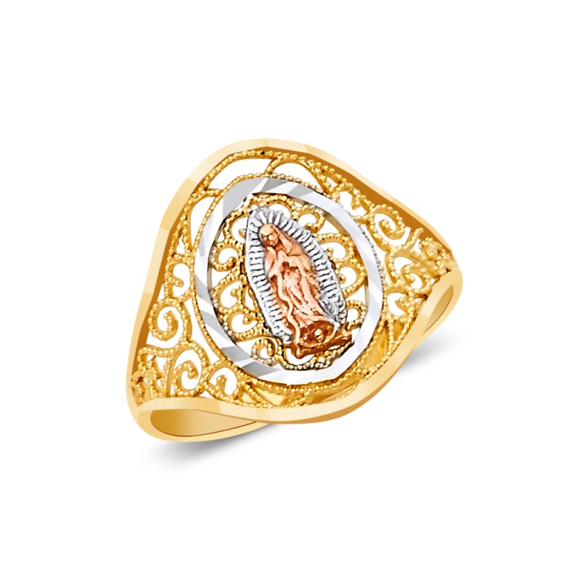 14K Solid Gold Religious Ring