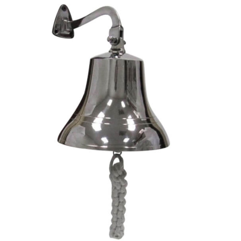 Ship Bell 7" - Chrome Finish - Handmade Solid Brass Nautical Bell with ...