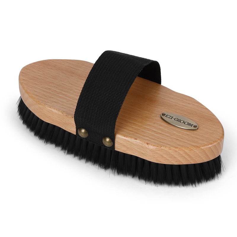 Shires Ezi-Groom Premium Horse Body Brush With Hand Loop And Synthetic ...