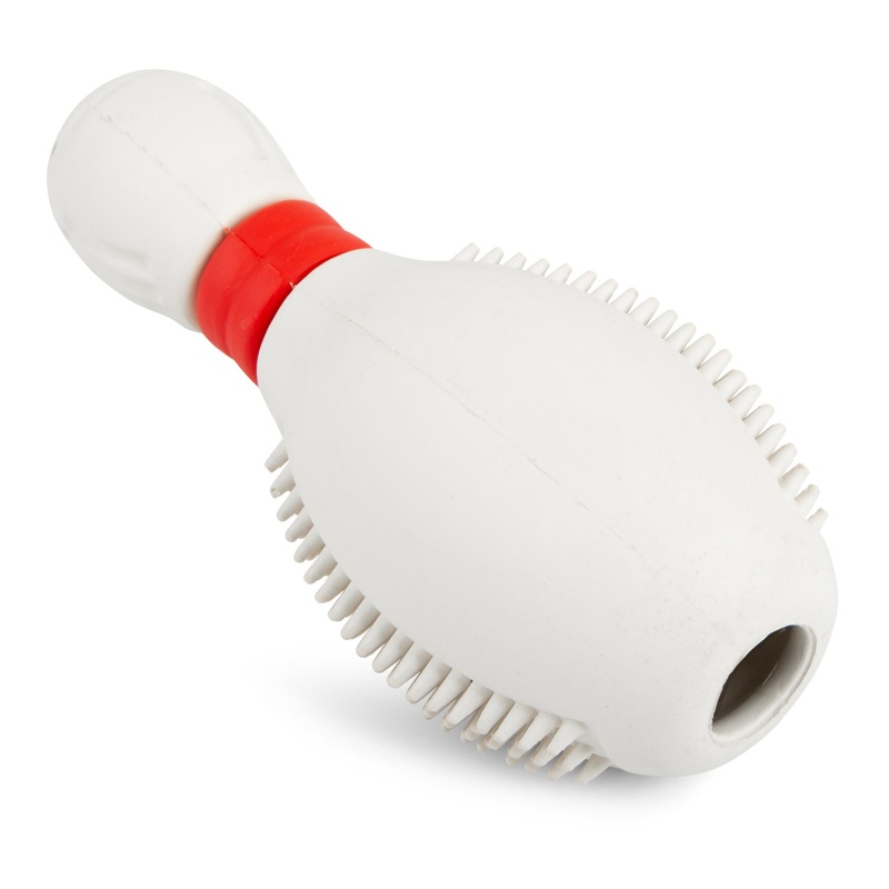 Jeffers Bowling Pin Natural Rubber Treat Dispensing Dental Chew Toy For ...