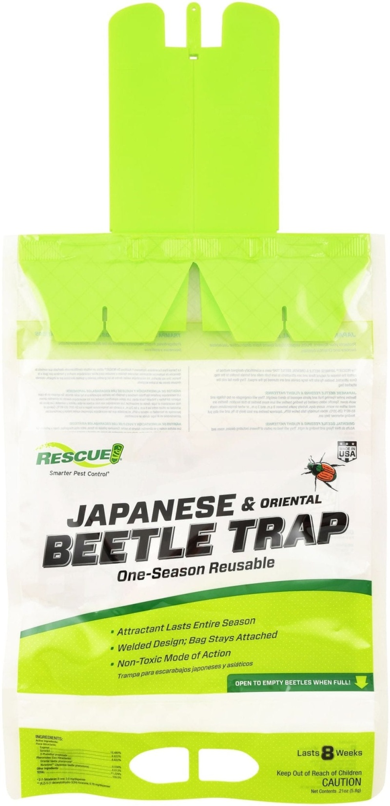 Rescue! Japanese & Oriental Beetle Trap & Refills – Reusable, Non-Toxic ...