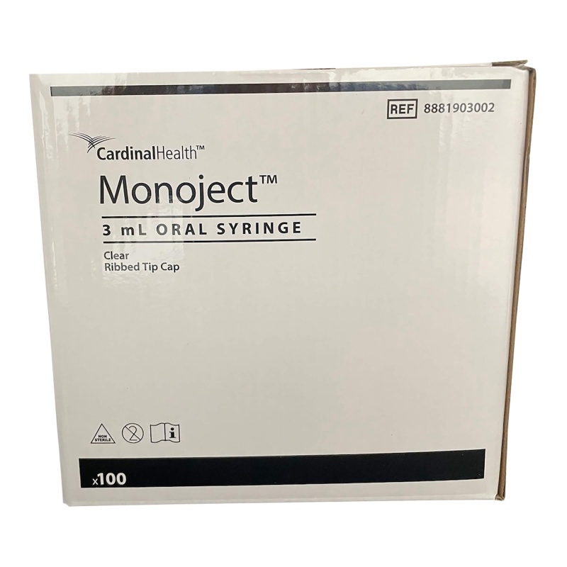 Monoject Oral Dispensing Syringe - Clear With Tip Cap, 100 Ct
