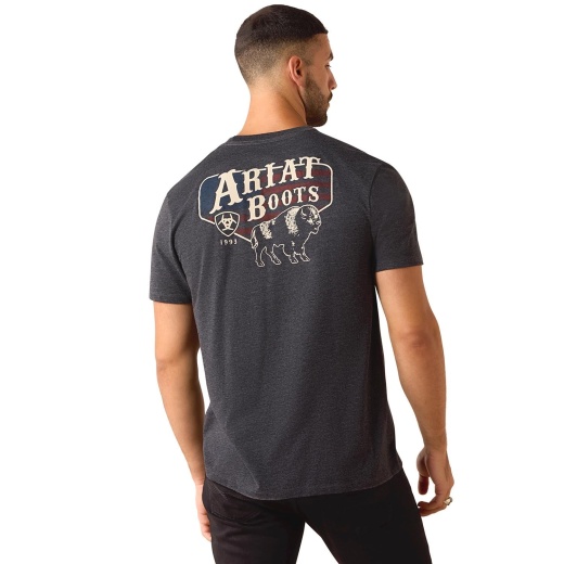 Ariat Mens Short Sleeve Shirt, American Bison Western Tee