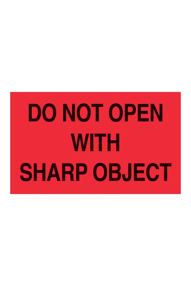 Buy Do Not Open With Sharp Object Labels Online