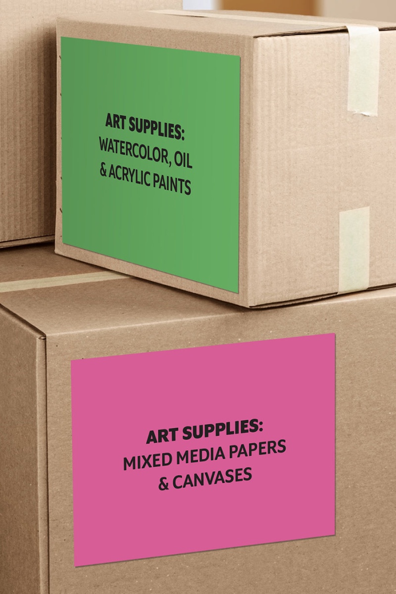 Laser Assorted Neon Labels, 8-1/2" X 11", 1/Sheet, 100 Labels/Bx