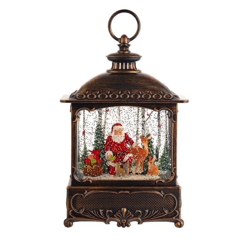 Buy 12" Battery Operated Warm White Led Lighted Santa With Animals ...