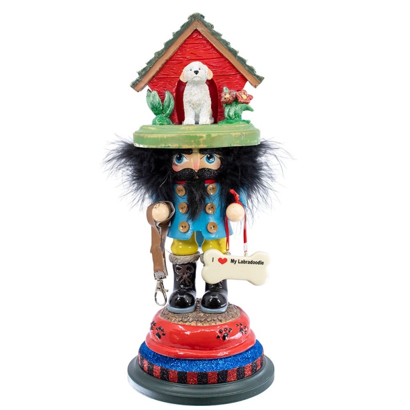 Buy 14" Hollywood Nutcrackers Labradoodle Dog House Hat Nutcracker Online