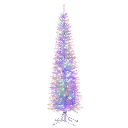 Buy 7' Pre-Lit Color Changing Led Iridescent Slim Winchester Pine Tree ...