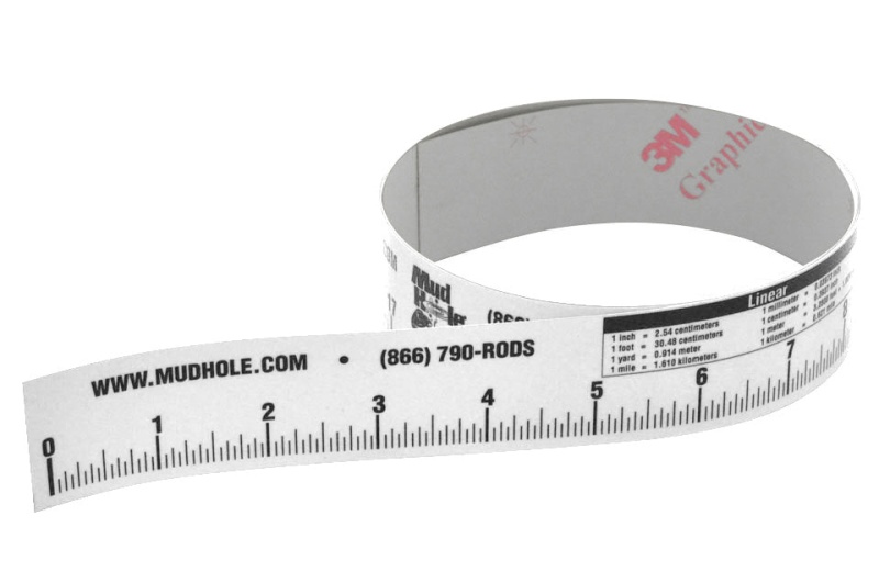 Rod Builder's Adhesive-Backed Measuring Tape & Conversion Chart