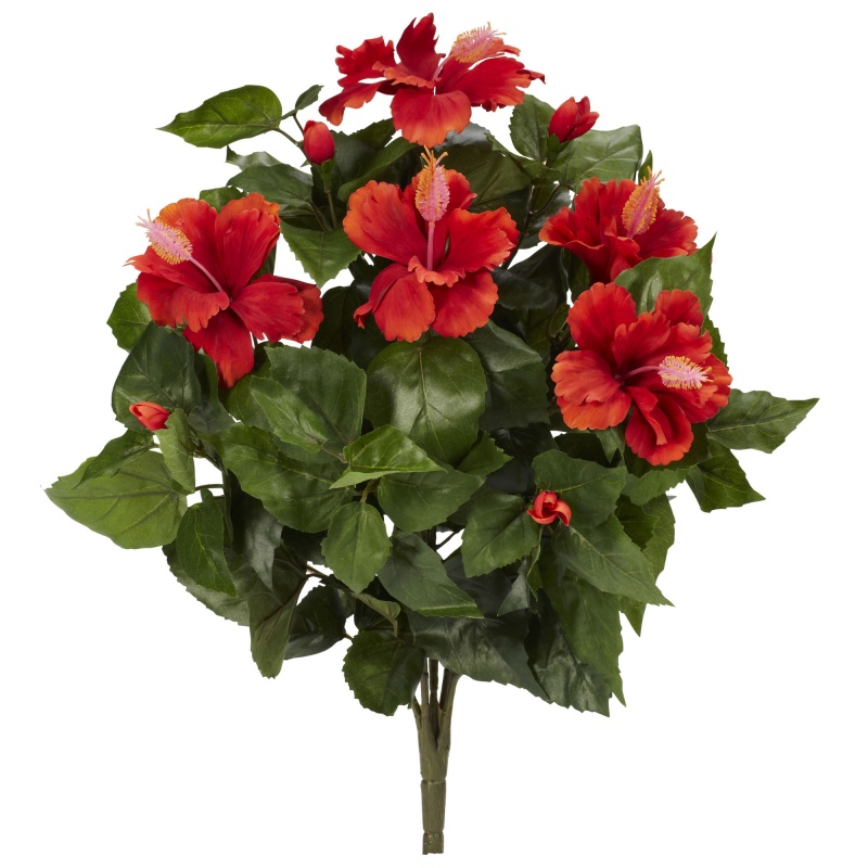 Artificial Hibiscus Plants 20 Inches Set of 4 Outdoor Decor for Home ...