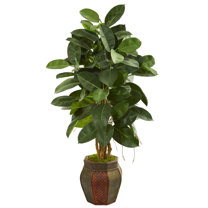 52 Inch Artificial Rubber Leaf Tree in Decorative Planter - New Arrival