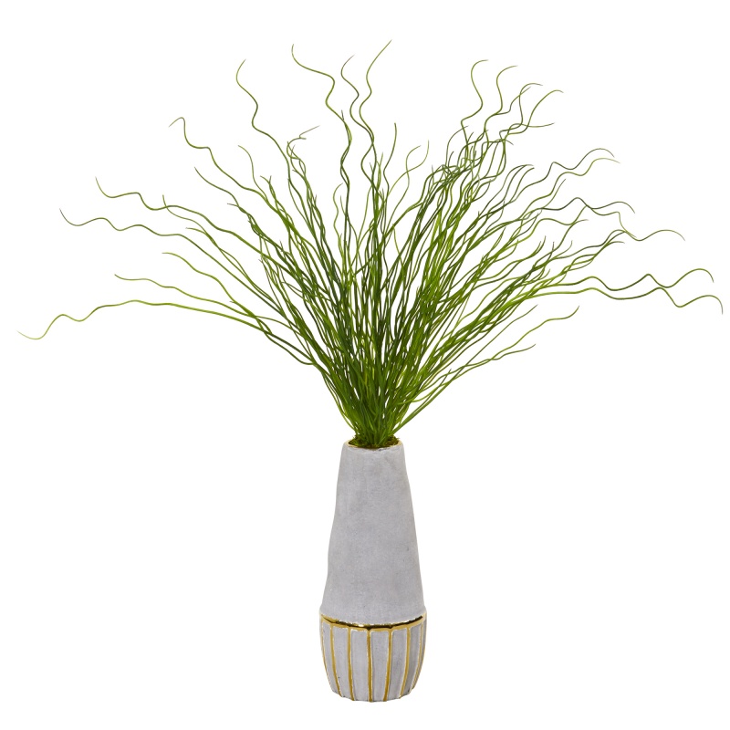 23 Curly Grass Artificial Plant in Decorative Planter - New Arrivals