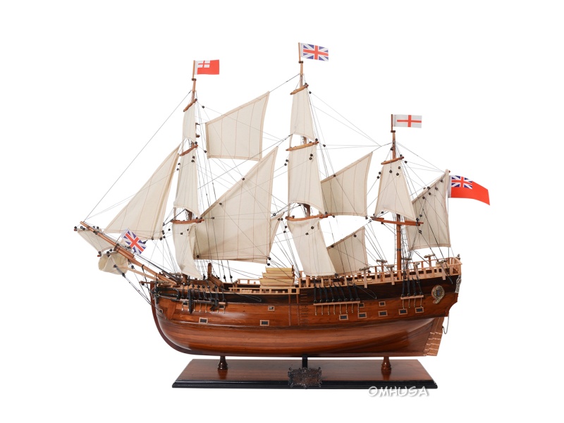 HMS Endeavour Model Ship - 38" Wooden Tall Ship Replica