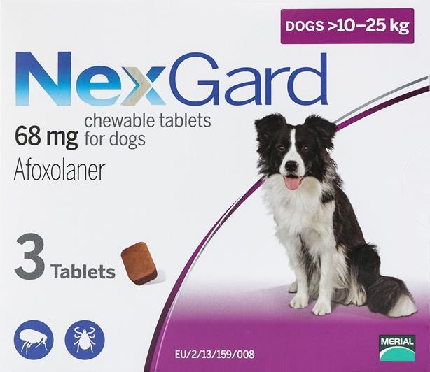 Buy NexGard For Dogs 24-60 Lbs (10-25Kg) 3 Chewables Online ...