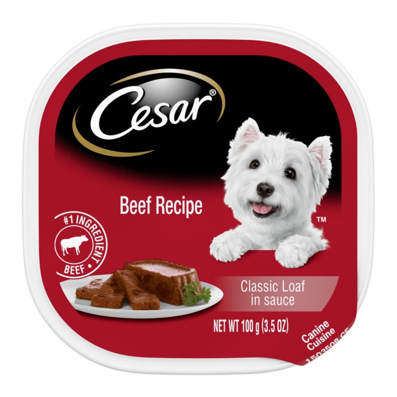 Buy CESAR Beef In Meaty Juices Wet Dog Food Online - 24Count, 3.5Oz Trays