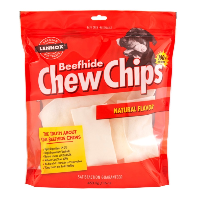 Lennox Beefhide Chew Chips Dog Treat Natural, 1Ea/16Oz