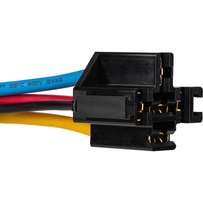 12 Vdc 5-Pin Interlocking Relay Socket For Bosch Type Relay With 12 Awg ...
