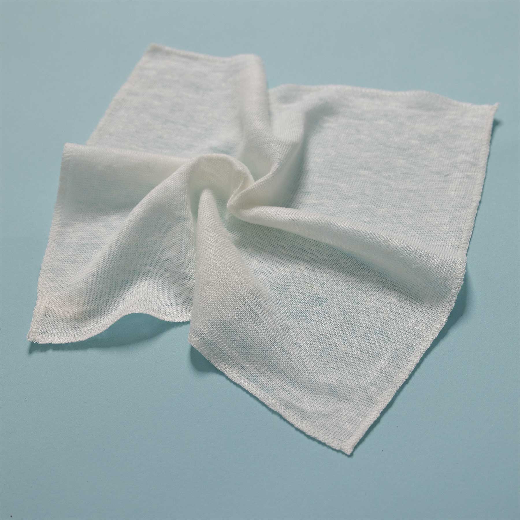 Vallois 100% Organic Hemp Knit Handkerchief (10X10) (Oc Thread) - Ivory