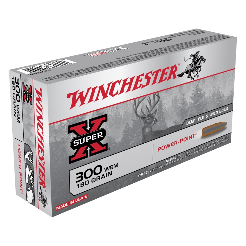 Winchester Ammunition, Super-X, 300 Wsm, 180 Grain, Power Point, 20 Round Box