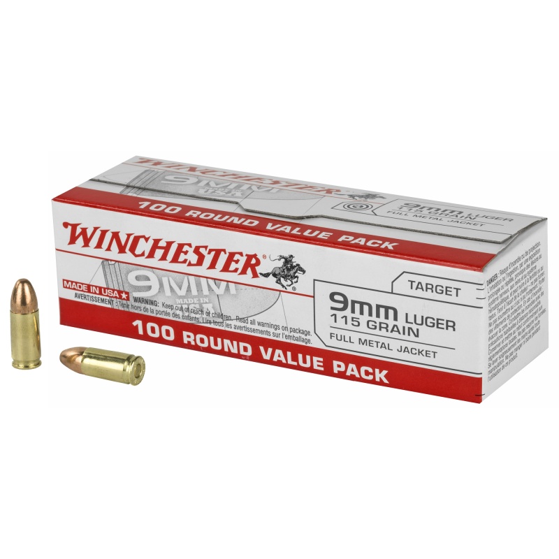 Winchester Ammunition, Usa, 9Mm, 115 Grain, Full Metal Jacket, 100 ...