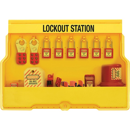 Premier Electrical Lockout Station, Thermoplastic Padlocks, 16 Padlock ...